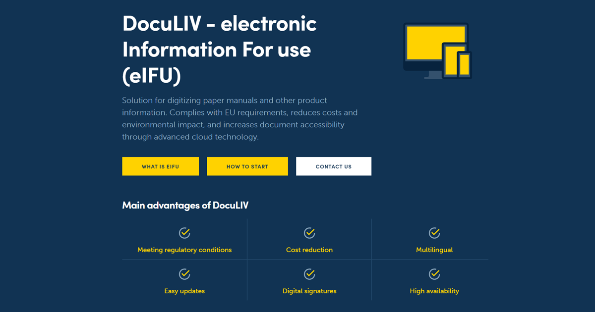 DocuLIV - Electronic Instructions for Use (eIFU) | Cognito.cz